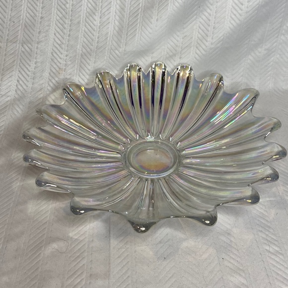 Unk | Accents | Vintage Opalescent Flower Shaped Glass Bowl | Poshmark